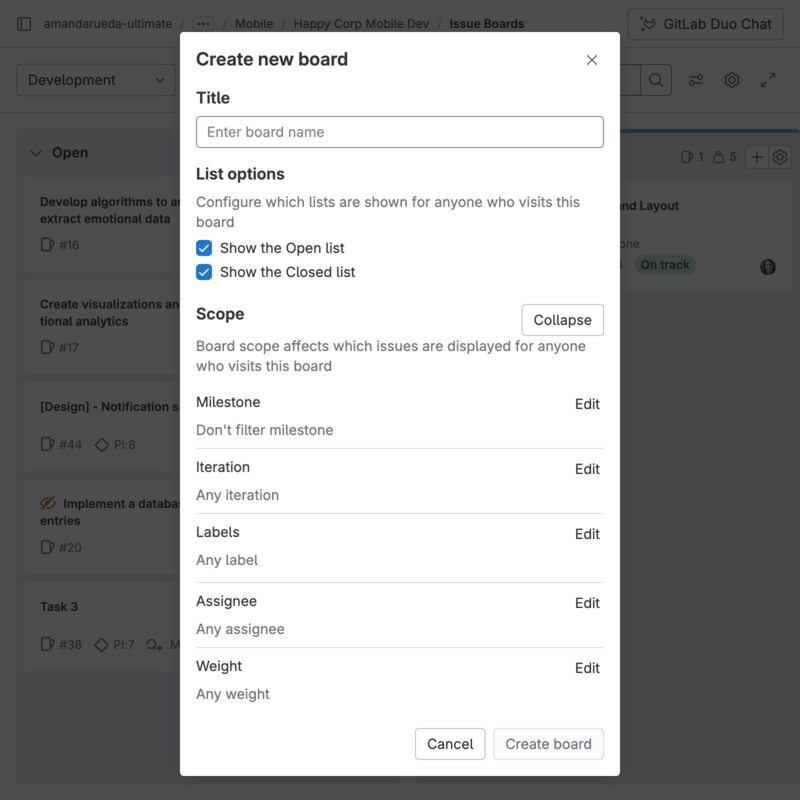Issue board · Project · User · Help · GitLab